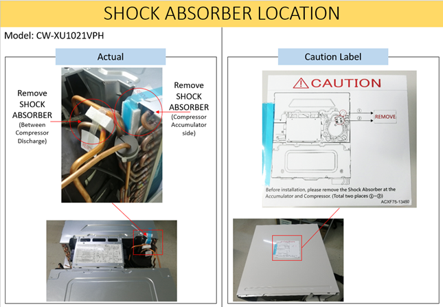 How to remove the shock absorber in Window Type Inverter Aircon?
